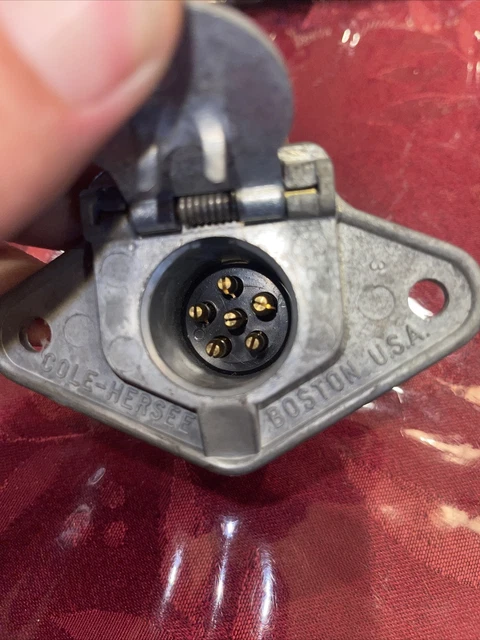 VINTAGE COLE HERSEE 6 Prong / Pin / Pole Trailer Plug ( Nos) $16.61 ...