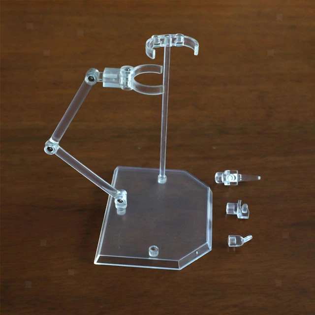 ACTION FIGURE STAND Adjustable Rack Flexible Clear Sturdy Display Stand ...