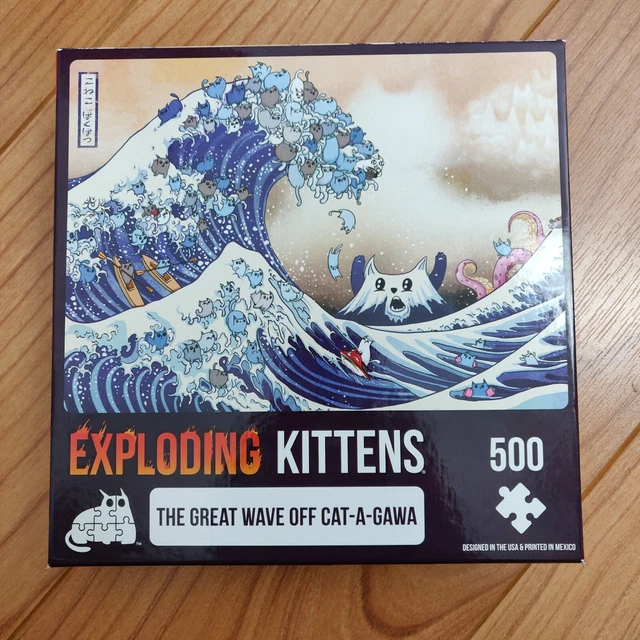 EXPLODING KITTENS THE Great Wave Off Cat-A-Gawa 500 Piece Jigsaw Puzzle ...