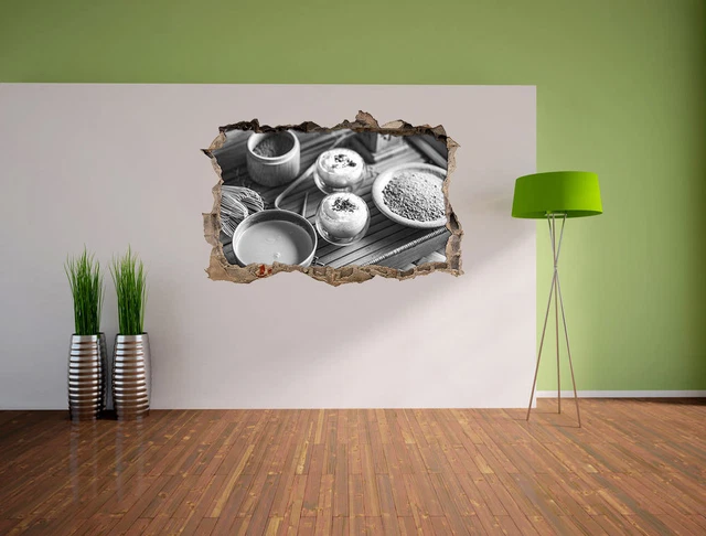 BEAUTIFUL DECORATED MATCHA Tea Art B&w - 3D-Look Breakthrough Wall ...