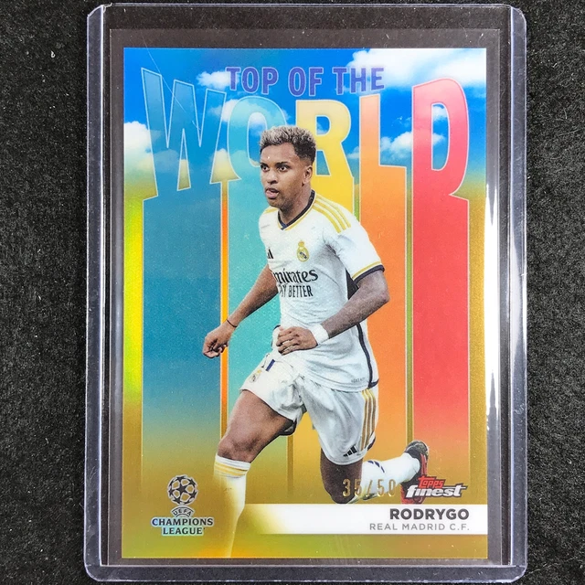 2023-24 UEFA CLUB Comp Finest RODRYGO Top of the World Gold 35/50 $29. ...