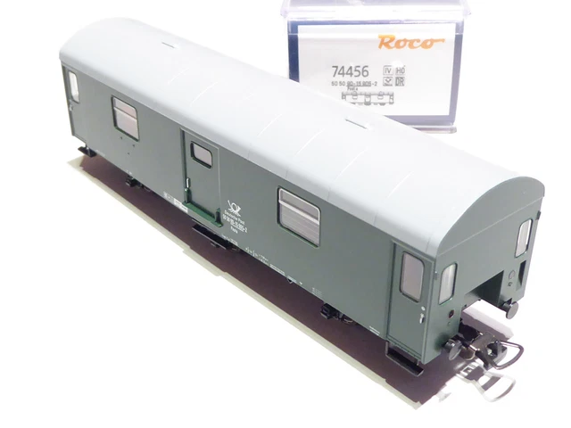 ROCO HO 74456 DR 3-axle luggage trolley green original packaging used ...