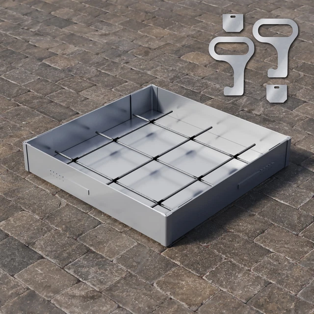 SCHACHTABDECKUNG EDELSTAHL SCHACHTDECKEL Revisionsschacht 800x800x80 EN ...