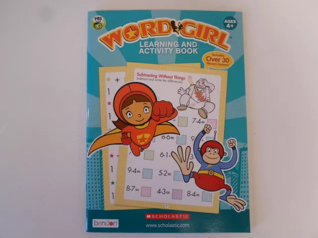 PBS KIDS WORD Girl Learning AGES 4+ Addition Subtraction Activity Book ...