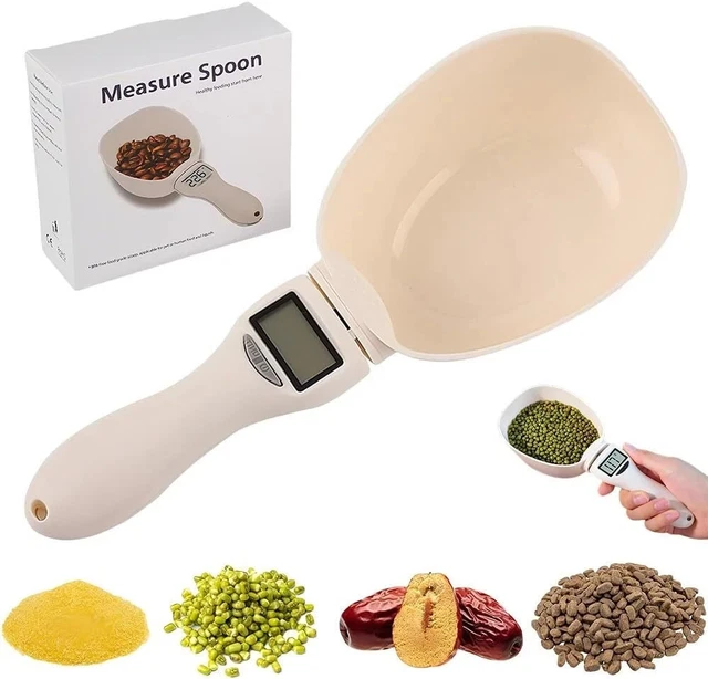 FOOD MEASURING SCOOP Scale With LCD Screen Digital Weighing Spoon 800g ...