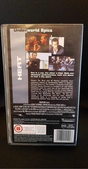 HEAT 1995 VHS Video Movie Al Pacino Robert De Niro Val Kilmer Tom ...