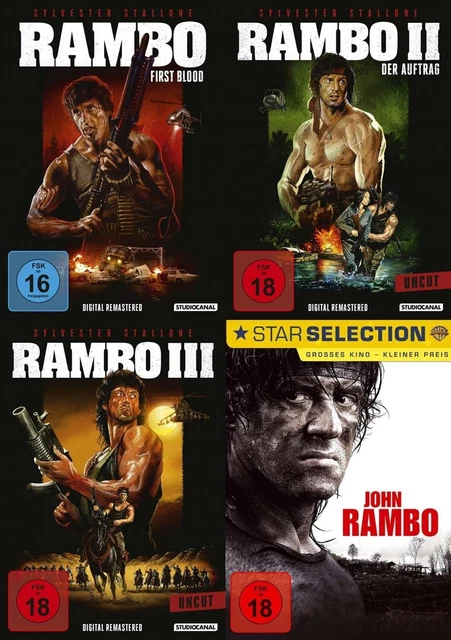 RAMBO TEIL 1 2 3 4 Sylvester Stallone JOHN RAMBO 4 DVD Collection NEU Edition EUR 59,97 ...