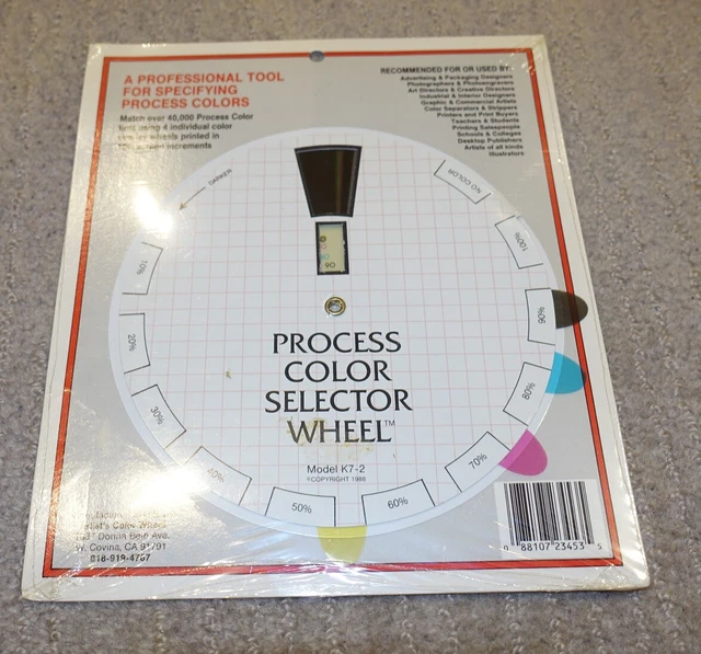 ARTIST'S COLOR WHEEL Process Color Selector Wheel Model K7-2 SEALED ...