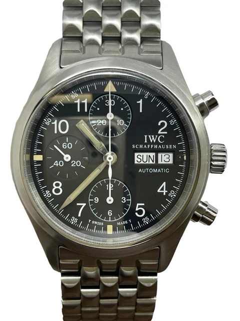 MONTRE D'AVIATEUR IWC Chronographe IW3706 Cadran Noir Montre ...