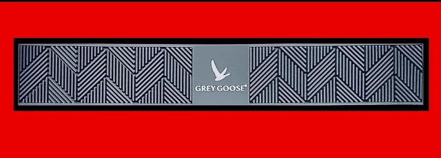 GREY GOOSE VODKA Rubber Runner Rail Spill Coaster Skinny Bar Mat *Brand ...