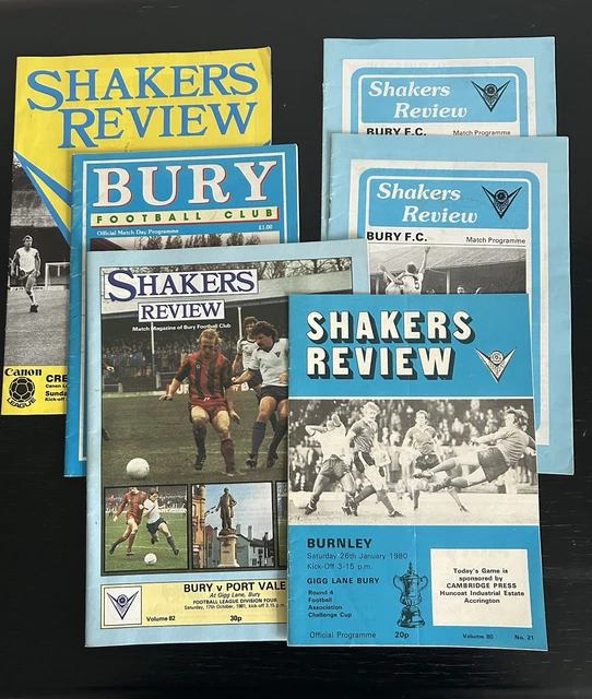 BURY FC FOOTBALL Programmes 1980 - 1991 x 6 £3.84 - PicClick UK