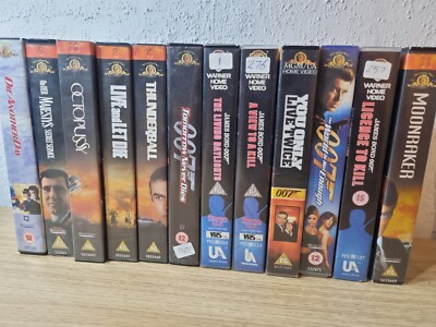 12 X VHS Tape Cassette James Bond 007 . living daylights , moonraker etc £19.99 - PicClick UK