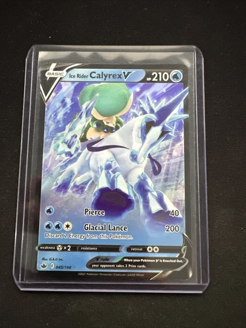 POKÉMON TCG ICE Rider Calyrex V Chilling Reign 045/198 Holo Ultra Rare ...
