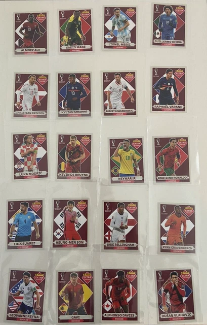 QATAR 2022 FIFA World Cup Panini - 20 EXTRA STICKERS - COMPLETE BASE ...