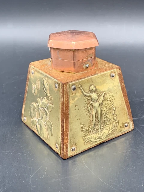 ANCIEN ENCRIER ART Nouveau c. 1900 Antique inkwell EUR 90,00 - PicClick FR