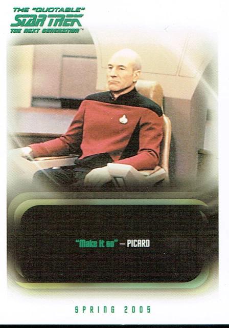 THE QUOTABLE STAR Trek The Next Generation Promo Card P1 £1.95 ...