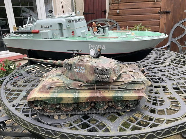 TAMIYA KING TIGER Tank 1/16 1984 Motorised Tank Very Rare Model RC ...