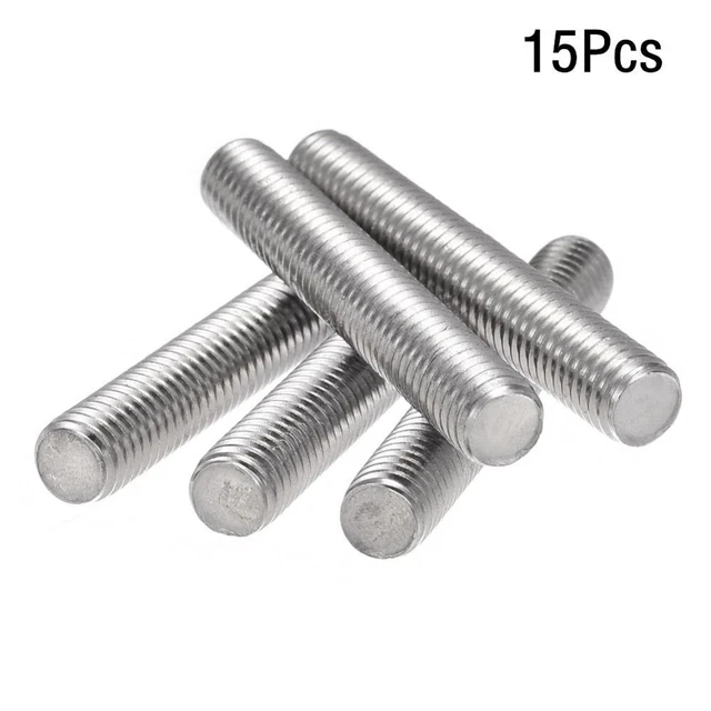15PCS 1.25MM PITCH Right Hand Threads M8 Bar Studs Smooth Fully ...