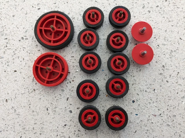 VINTAGE LEGO WHEELS - various sizes and types. One missing tyre. £3.50 ...