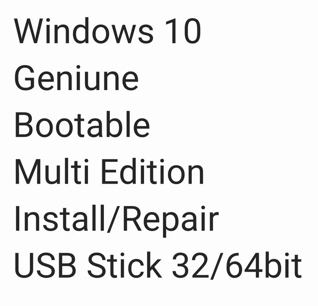 WIN10 LATEST 22H2 Multi Edition 32/64Bit Geniune Bootable Repair ...
