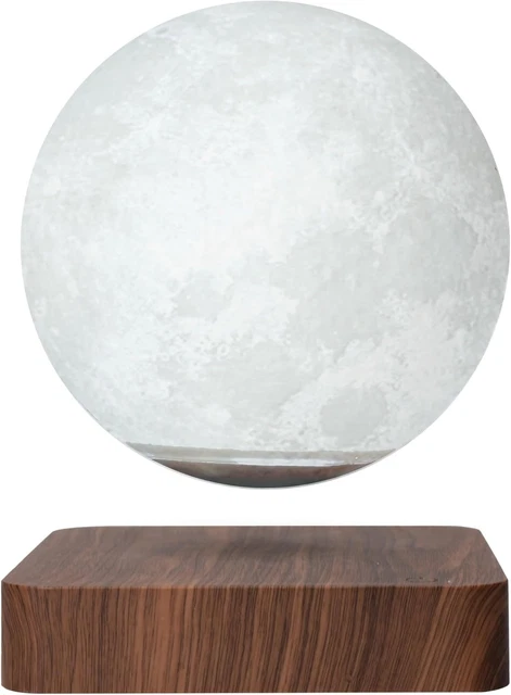 ROTATING FLOATING MOON Lamp, Magnetic Levitation LED Touch Light 13cm £ ...