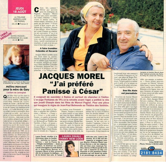 COUPURE DE PRESSE Clipping 1994 Jacques Morel (1 page1/2) EUR 5,00 - PicClick FR