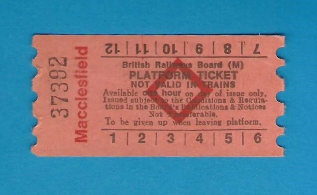 BRITISH RAILWAYS AA Machine Issued Platform Ticket ~ BRB(M ...