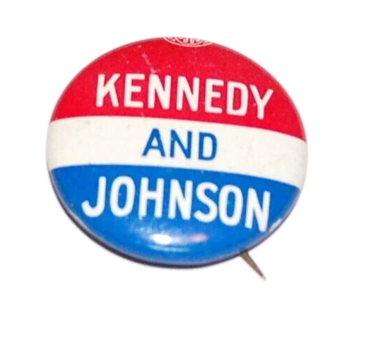 1960 JFK JOHN F KENNEDY LYNDON B JOHNSON campaign pin button political ...