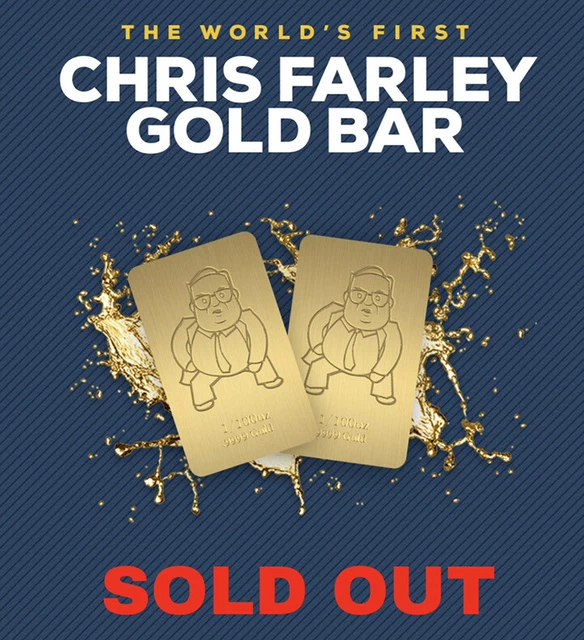 THE CHIVE “WORLD’S Smallest Gold Bar” 1/100 OZ Chris Farley 1st Edition ...