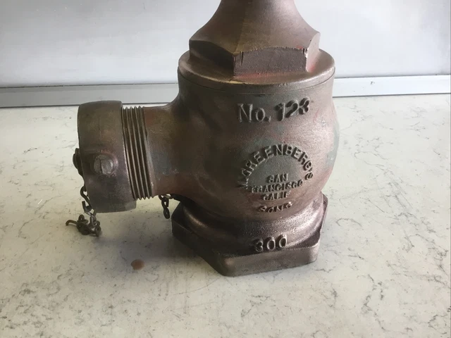 ANTIQUE BRASS FIRE hydrant Greenberg’s and sons no.123 San Francisco ...