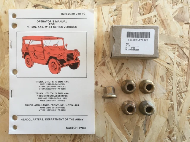 M151 M151A1 M151A2 M718A1 Military Mutt Rops Wheel Nut M151A2 EUR 12,97 ...
