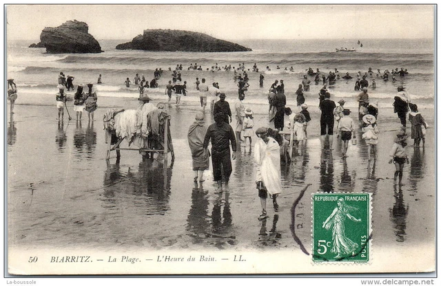 64 BIARRITZ - la plage --- l'heure du bain --- EUR 4,00 - PicClick FR