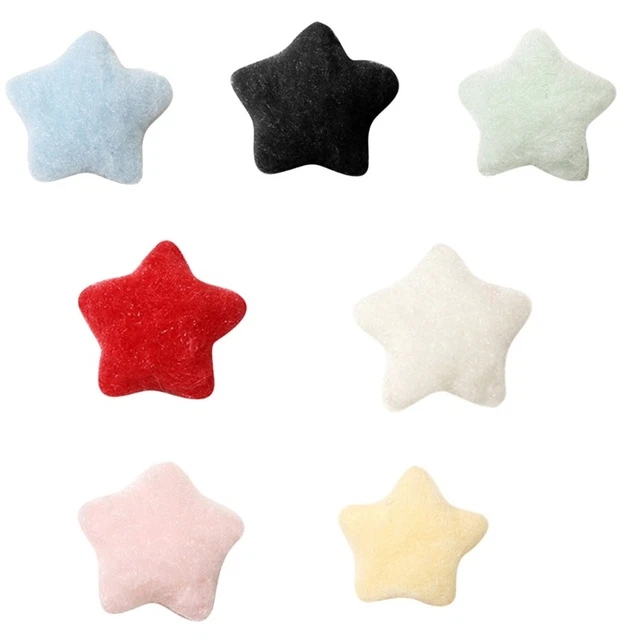10 PCS PLUSH Star Appliques Sew on Patches Star Patches for Bag Hairpin ...