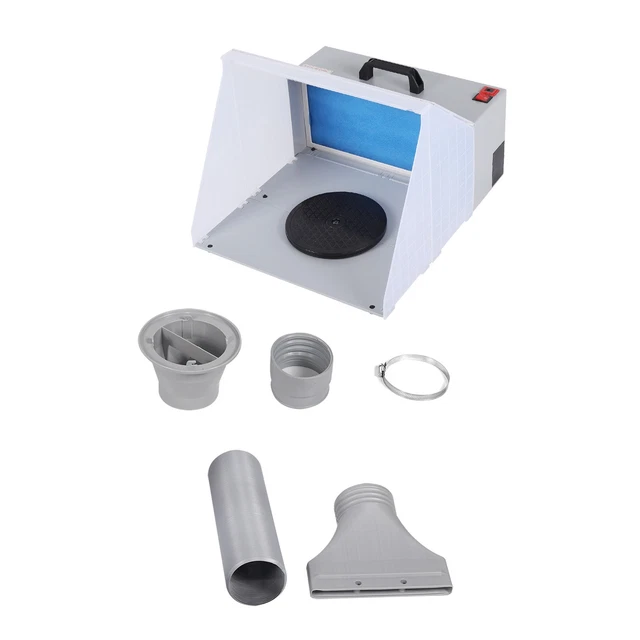 US PLUG 60HZ Airbrush Spray Booth With Turn Table Foldable Exhaust ...