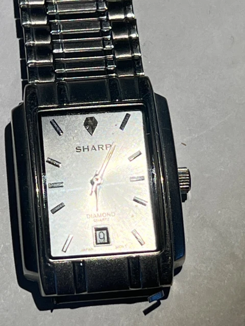 OROLOGIO DA UOMO affilato acciaio inox movimento diamante così com'è ...