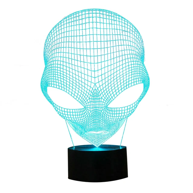 UFO 3D ET Martian Alien 7 Color Change Led Table Lamp Night Light Touch ...