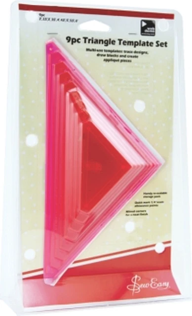 SEW EASY 9 Piece Triangle Template Set, 2", 2.5", 3", 3.5", 4", 4.5", 5 ...