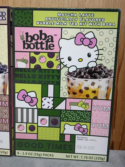 HELLO KITTY X Boba Bottle Instant Bubble Milk Tea Kit 3 Flavor Sampler ...