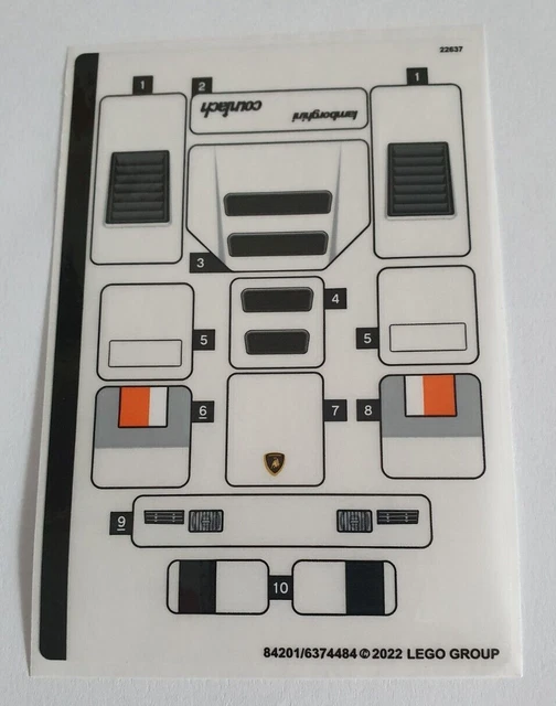 LEGO® SPEED CHAMPIONS Sticker (76908) Lamborghini Countach Aufkleber ...