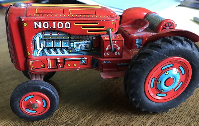 RARE VINTAGE TIN Toy tractor Battery Excellent 1950-1960’s Japan $119. ...