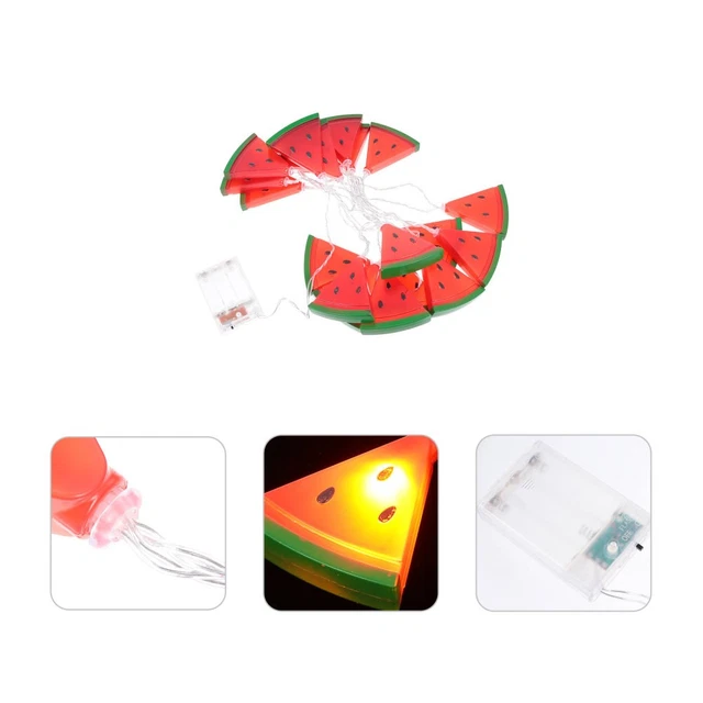 20LED WATERMELON SHAPED String Lights Battery Powered Plastic ...