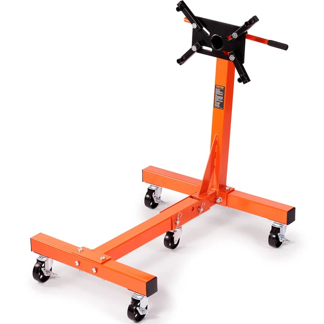 VEVOR ENGINE STAND 1500LBS Folding Motor Hoist Dolly w/ Adjustable ...
