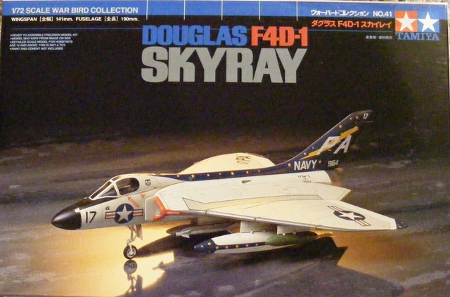 TAMIYA 1/72 SCALE USN Douglas F4D-1 Skyray Jet Fighter Kit Cold War $16 ...