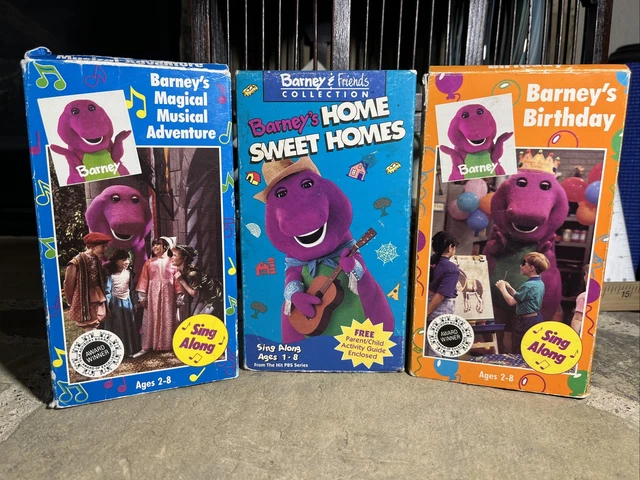 LOT OF 3 Barney VHS Tapes HOME SWEET HOME~Barney's~Birthday~ BARNEY ...