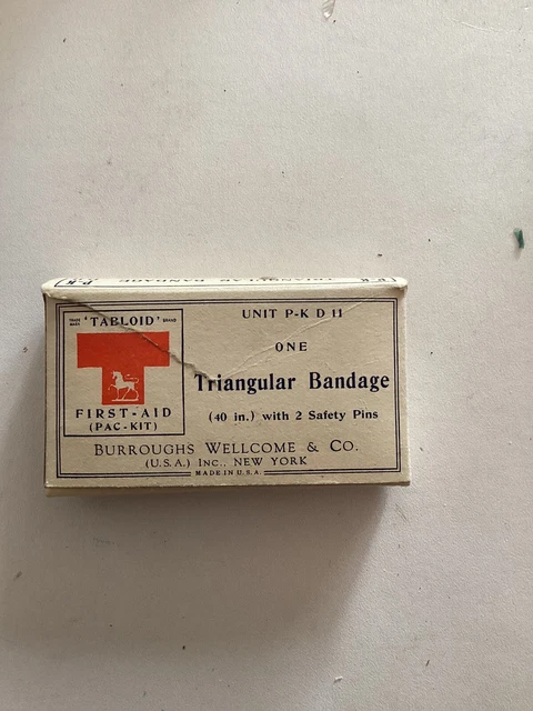 RARE US WW2 Triangular Bandage Burroughs Wellcome Original - Medical ...
