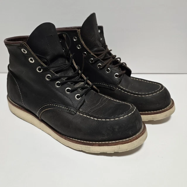 RED WING 8890 Boots Mens 9 D Moc Toe 6" Classic Shoe Charcoal Rough ...