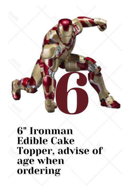 6& PRE CUT Marvel Avengers Ironman Edible Cake Topper choose Age £6.99 ...