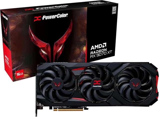 POWERCOLOR RADEON RX 9070 XT OC Red Devil Graphics Card 16GB GDDR6 HDMI ...