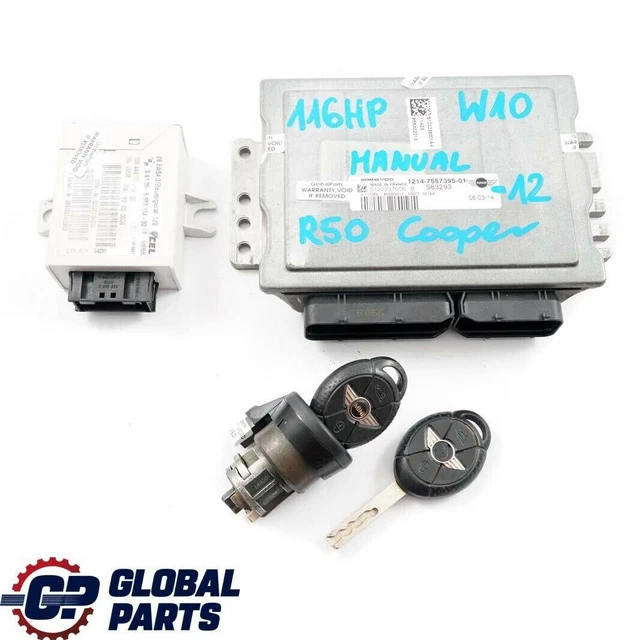 MINI COOPER R50 W10 116HP Engine ECU Kit DME 7557395 + EWS + 2 Keys ...
