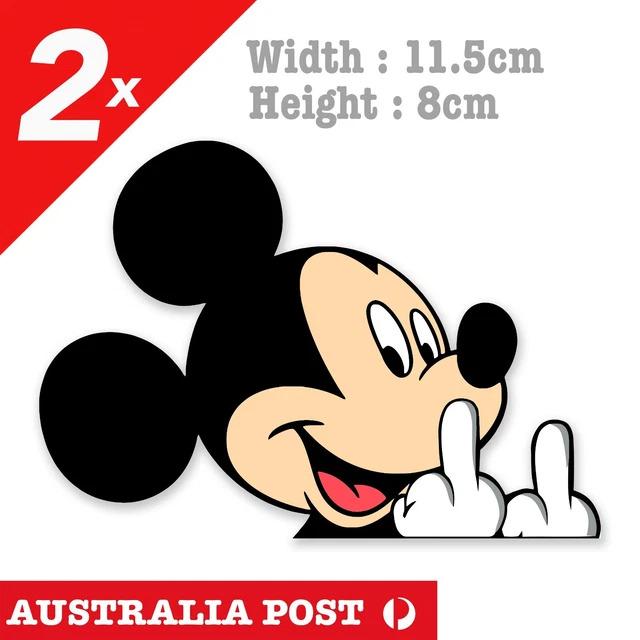 MICKEY MOUSE DISNEY Middle Finger Funny Cartoon Character Stickers $7. ...